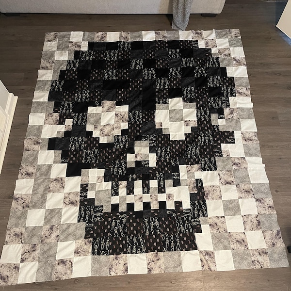 Pixel Skull Quilt Pattern PDF by Simpson Designs Studio, Digital ...