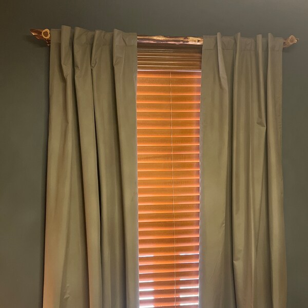 51-70 Wood Curtain Rod, Rustic Cedar Rods, Wooden Curtain Poles ...