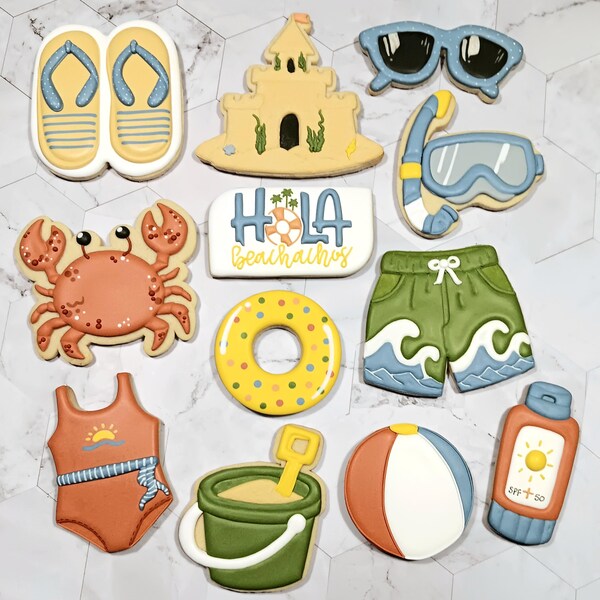 23 Tropical Christmas Clipart Set - High Resolution Surfing Santa Beach ...