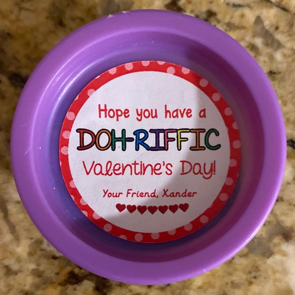 Valentine's Day Stickers, Playdough, Doh-riffic , Personalized Custom ...