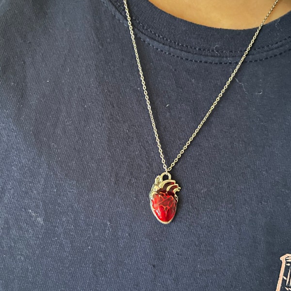 Bleeding Heart Necklace, Anatomical Heart, Gothic Jewelry, Gothic ...