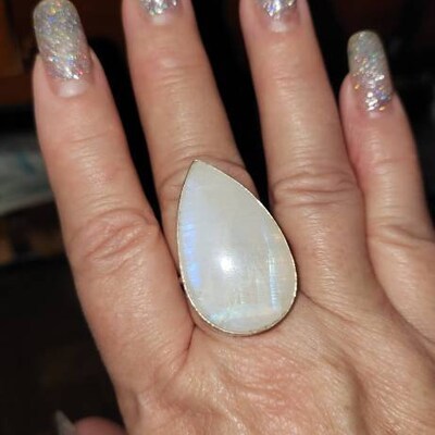 Moonstone Ring Prong Setting Handmade Ring Natural - Etsy