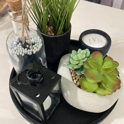 Black Concrete Large Rectangle Decorative Tray Handmade Home Decor ...