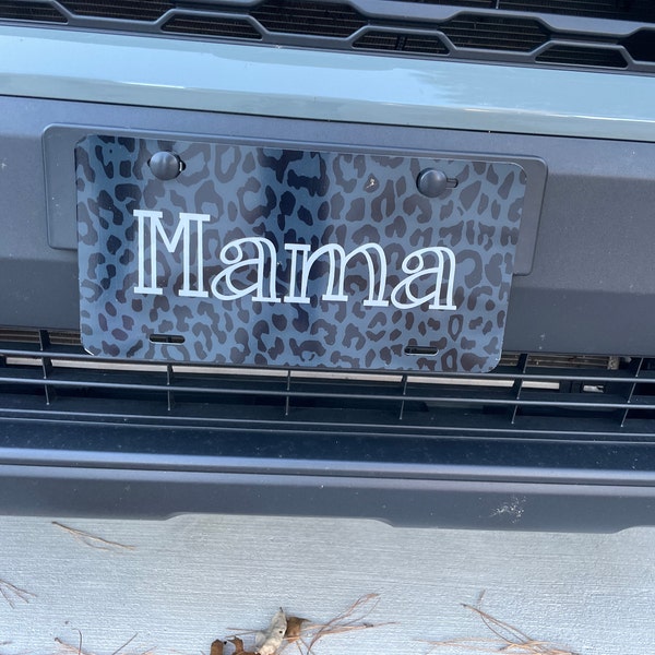 Personalized Monogram License Plate Black and Black Leopard - Licence ...