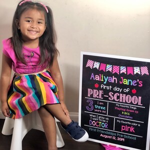 First Day of Preschool Sign PRINTABLE, 1st First Day of School Sign Pre ...