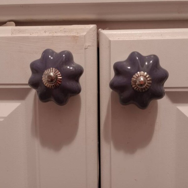 Colorful Floral Hand Painted Ceramic Knob / Unique Ceramic Drawer Pulls ...