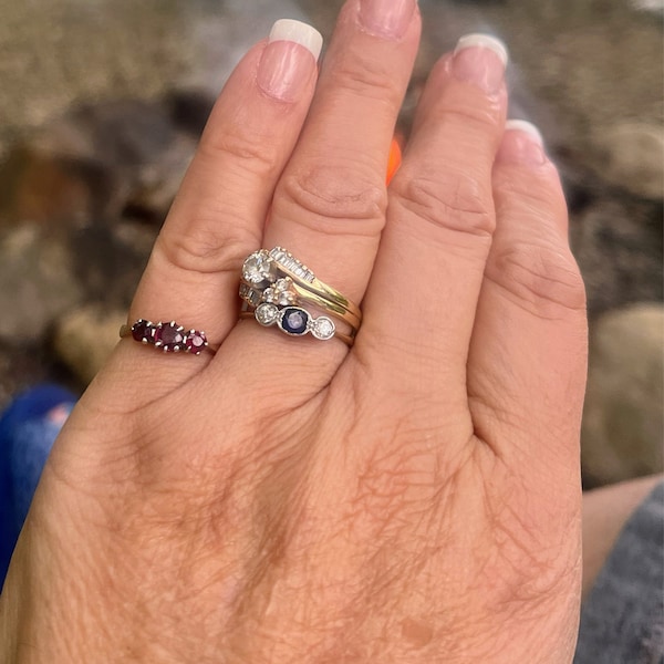 Vintage Retired Pandora Brand Amethyst Flower Beaded Shank Statement ...