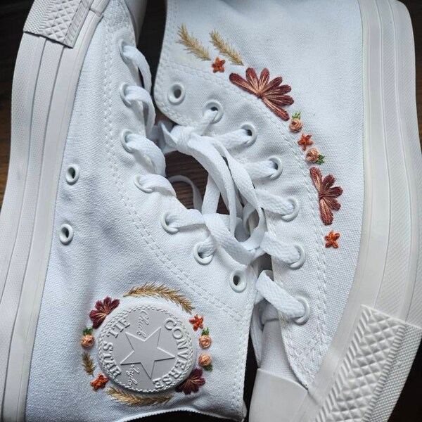 Fall Embroidered Converse Pattern PDF | DIY Download Shoe Embroidery ...