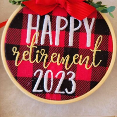 Happy Retirement Christmas Hoop Ornament Retirement Gift - Etsy
