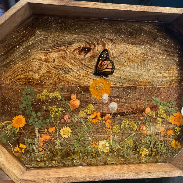 Round Tray, Red White & Blue Tray, One of a Kind, Party Decor, Everyday ...