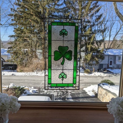 Custom Shamrock Stained Glass Panel - Etsy