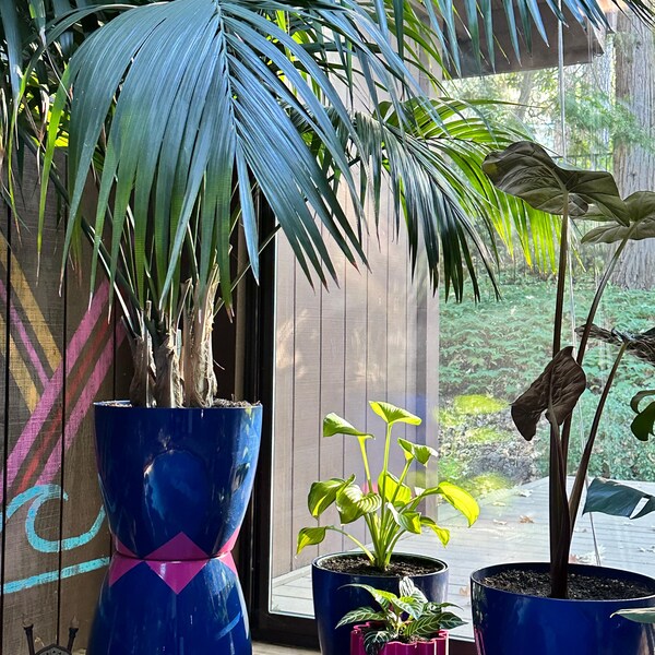 Modern Funky Flow Planter Pot With Drainage and Saucer, Unique Plant ...