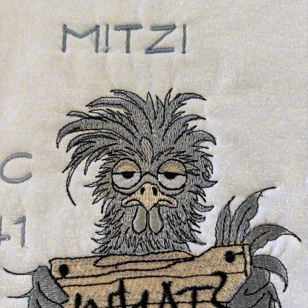Grumpy Chicken Embroider Design, Machine Embroidery File, Instant ...