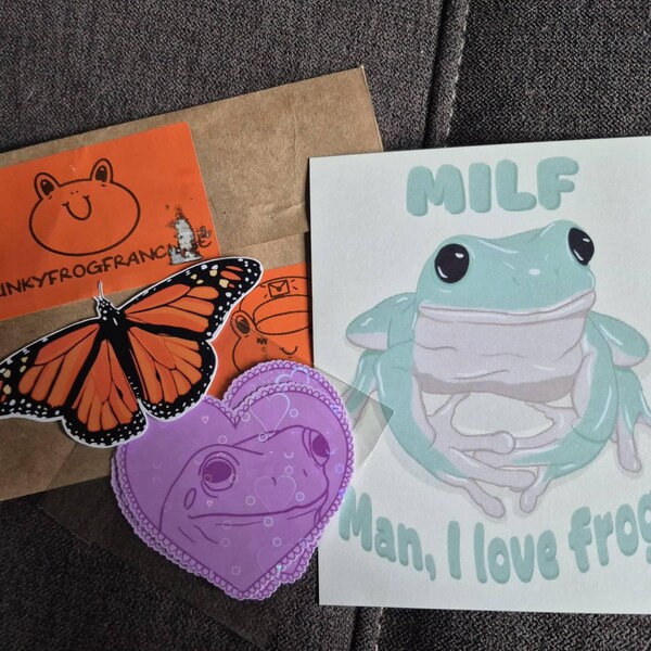 Frog Sticker "committing Tomfoolery" | Glossy | Cute & Silly | Water ...