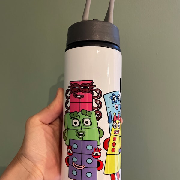 Personalized Numberblocks Water Bottle - Children's Sports Drink Bottle ...