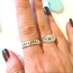 Sterling Silver Pig Ring Silver Pig Head Ring - Etsy