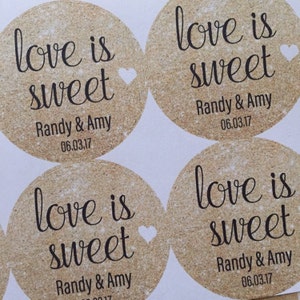 Love is Sweet, Wedding Stickers, Wedding Favors, Wedding Favor Stickers ...