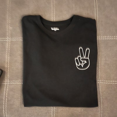 Hand Peace Sign SVG Cut File for Cricut, Silhouette, Line Drawing Peace ...