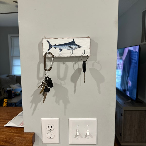 Small Key Holder, Blue Key Holder for Wall, Small Patchwork Key Rack - Etsy