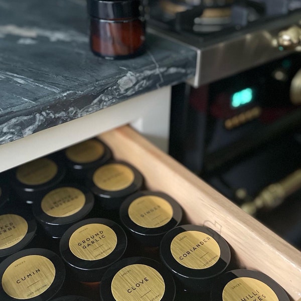 Gold Metallic Herbs and Spice Labels - Custom List - Waterproof Labels ...