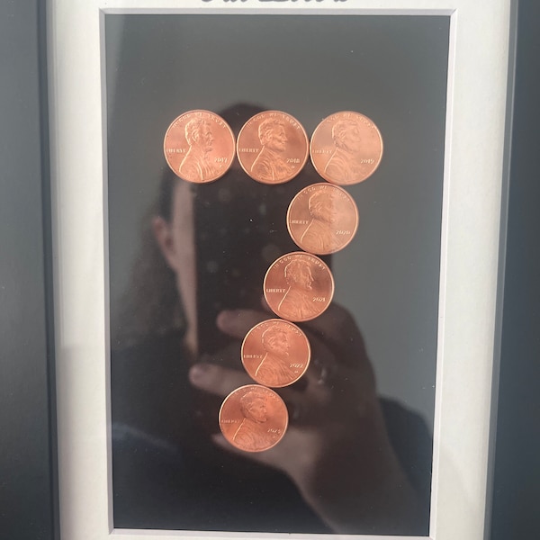 Copper Coin 7 Year Anniversary Gift - Framed 7 Configuration - Etsy