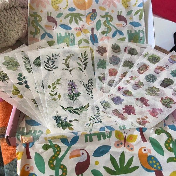 6 Sheets of Watercolour Stickers - Journal Stickers - Botanical ...