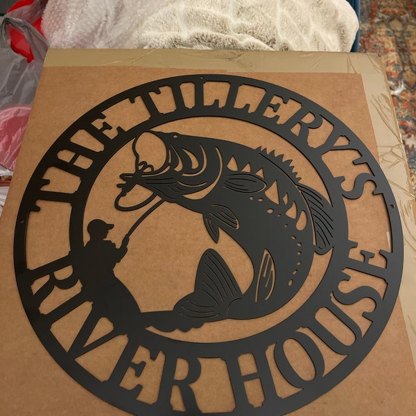 Metal Bass Wall Art Metal Wall Decor Bass Fishing Gift for Men Metal ...