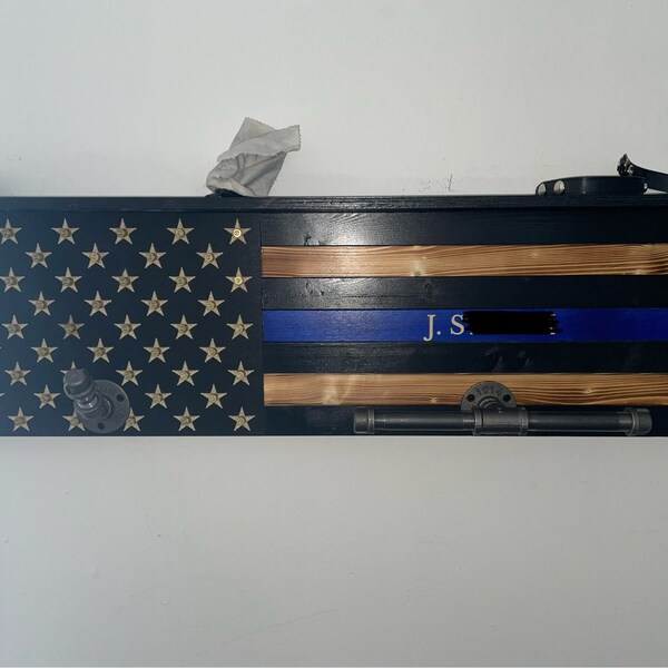 Thin Blue Line - Police Gear Rack - Graduation Gift - Police Duty Gear ...