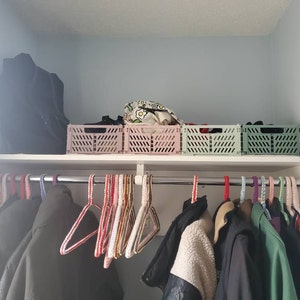 MEDIUM Pastel Color Plastic Storage Crate Set of 4 Foldable Stackable ...