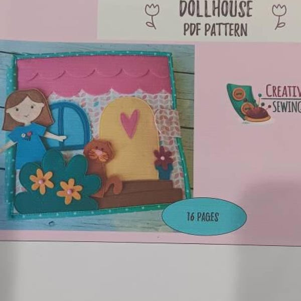 DOLLHOUSE Quiet Book PDF Pattern, Felt Doll With Clothes, Diy Quiet ...