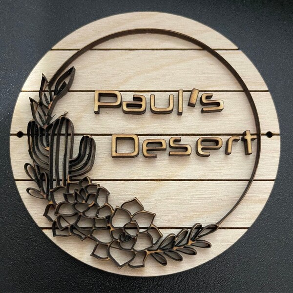 Cactus Laser Cut File SVG, Cactus Frame Laser File, Round Cactus Sign ...