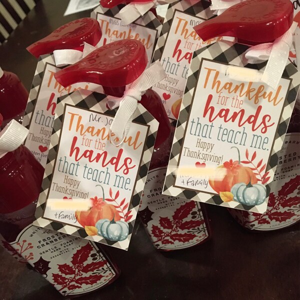 Thanksgiving Teacher Appreciation Printable Gift Tags, Fall Teachers ...