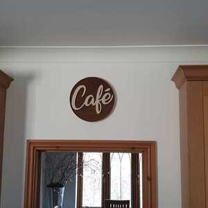 Round Wooden Cafe Sign / Kitchen Coffee Sign / Handmade | Etsy