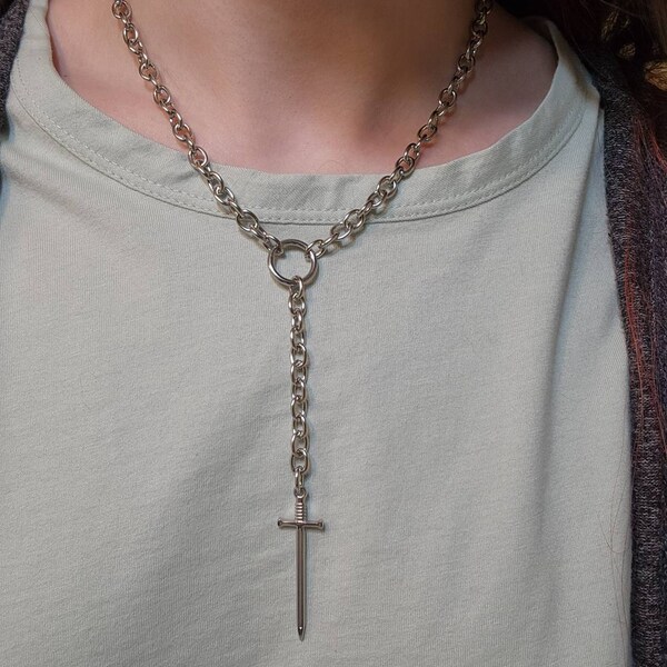 Stainless Steel Dainty O Ring Slip Chain Choker Necklace, Alternative ...