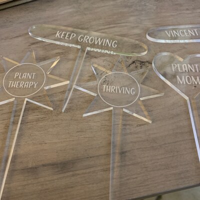 Set of 3 Plant Tags, Custom Plant Tags, Plant Labels, Acrylic Plant ...