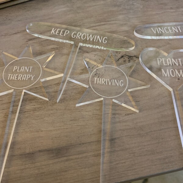 Set of 3 Plant Tags, Custom Plant Tags, Plant Labels, Acrylic Plant ...