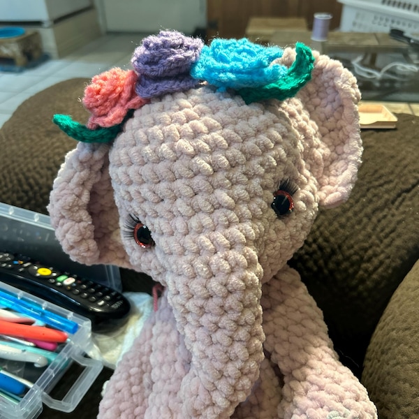 Pattern Crochet Animal, Baby Elephant Comforter, Crochet Snuggler Toys ...