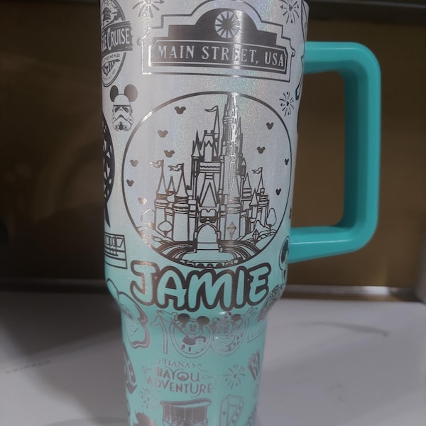 WALLEN Tumbler Cup Permanent Laser Engraved Large 40oz With Handle Lid ...