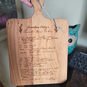 Engraved Recipe Cutting Board Handwritten Recipe Cutting Board Custom ...