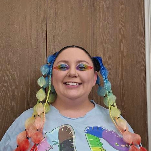 Kandi Glow in the Dark Gas Mask (white and Rainbow) Kawaii, Rave ...