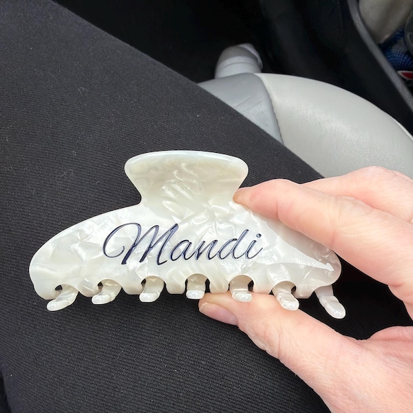 Personalized Hair Clip, Custom Engraved Customized Name Claw Clip ...