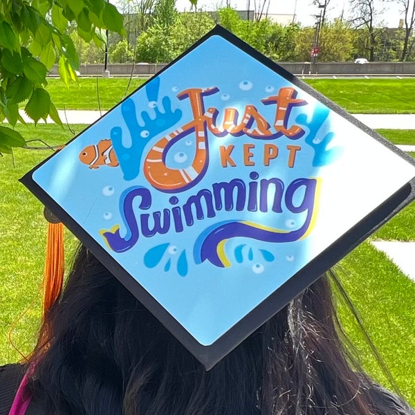 Grad Cap Topper Just Kept Swimming Finding Nemo , Graduation Cap ...