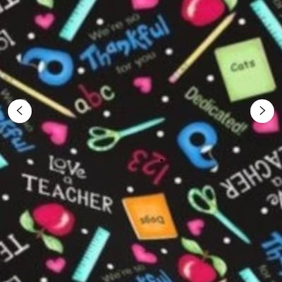 Teacher Fabric Love A Teacher Black Small by Phyllisdobbs Elementary ...