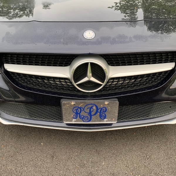 Monogram License Plate - Chrome, Monogram Car Tag, Chrome Monogram ...