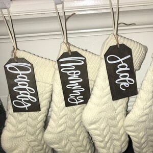 Hand Lettered Personalized Christmas Stocking Tags Customized | Etsy