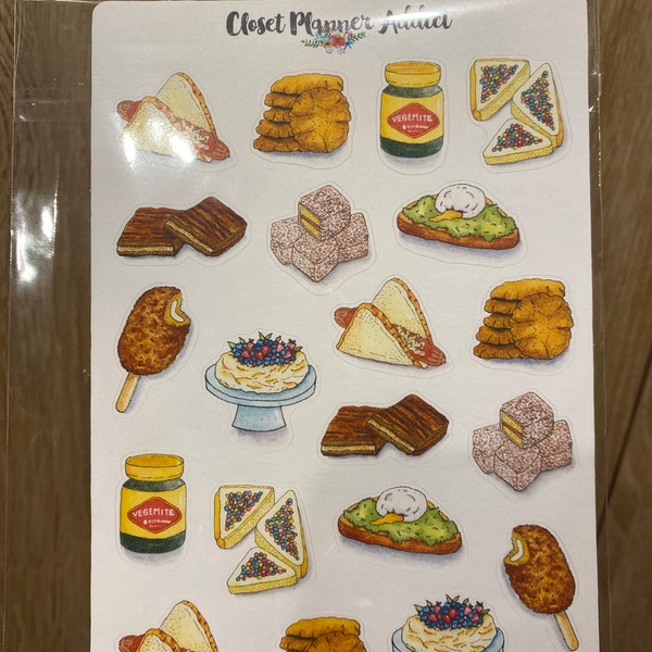 Australian Food Icons Postcard | Hand Drawn Postcard | Aussie Food ...