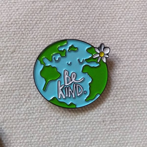 Be Kind Enamel Pin Badge • World Enamel Pin • Environment Pin - Etsy