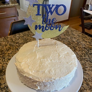 Two the Moon Birthday Cake Topper, Second Birthday Decoration, Outer ...
