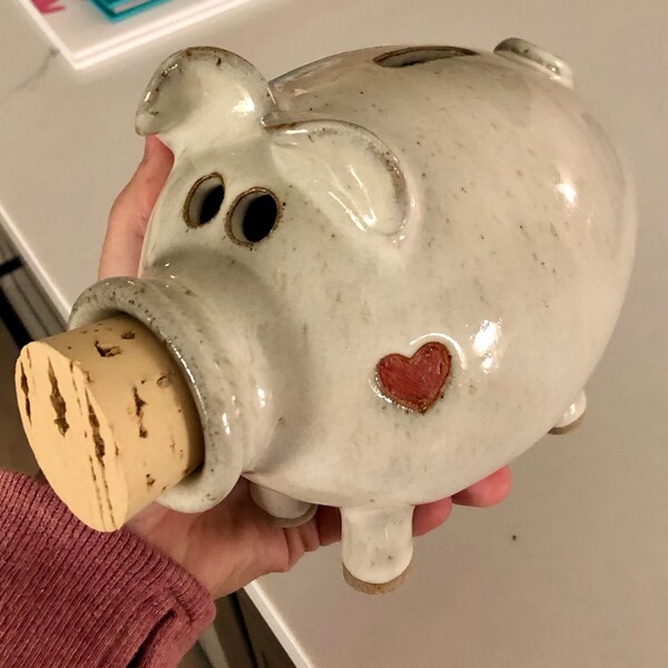 Salt Pig Pig Jar Candy Dish Green and White Made to Order - Etsy