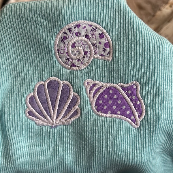Trio of Sea Shells Applique - Machine Embroidery Design, Embroidery ...